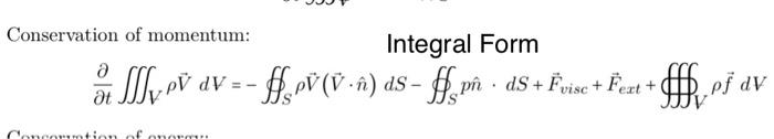 Solved Conservation of momentum: Integral Form | Chegg.com