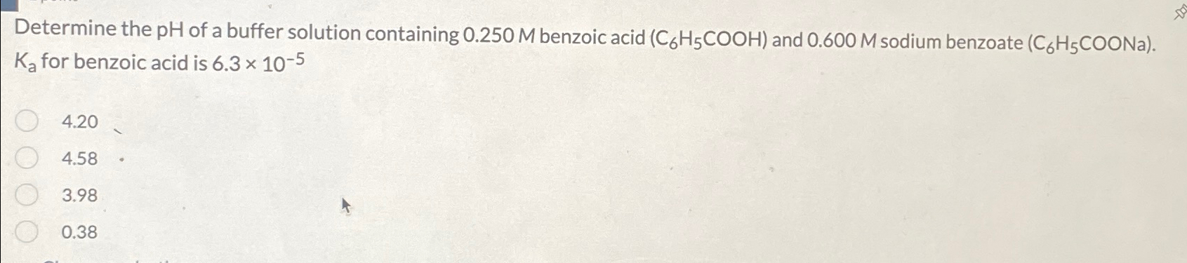 Solved Determine the pH ﻿of a buffer solution containing | Chegg.com