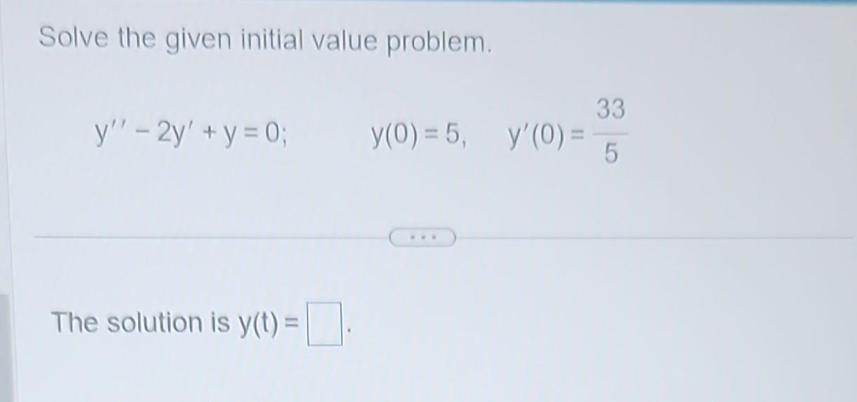 Solved Solve the given initial value problem. | Chegg.com