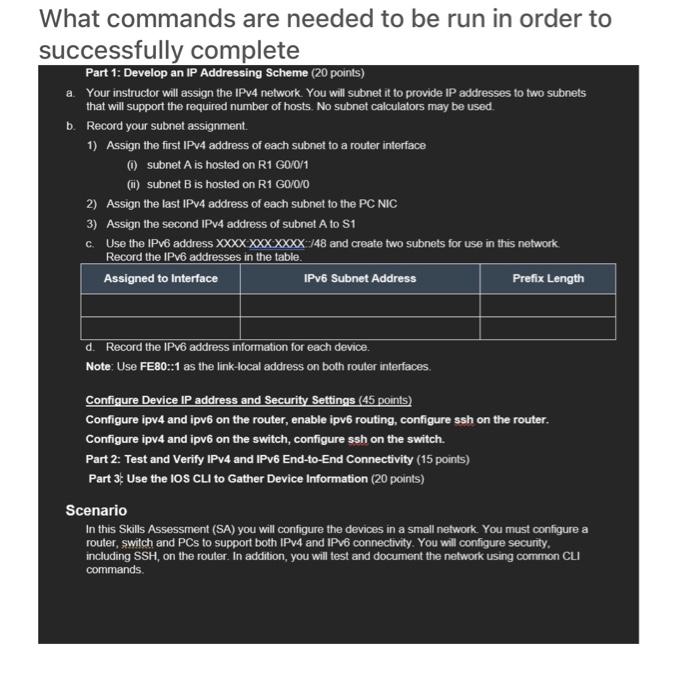 Solved What commands are needed to be run in order to | Chegg.com