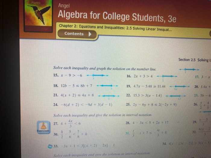 Solved Angel Algebra for College Students, 3e Chapter 2: | Chegg.com
