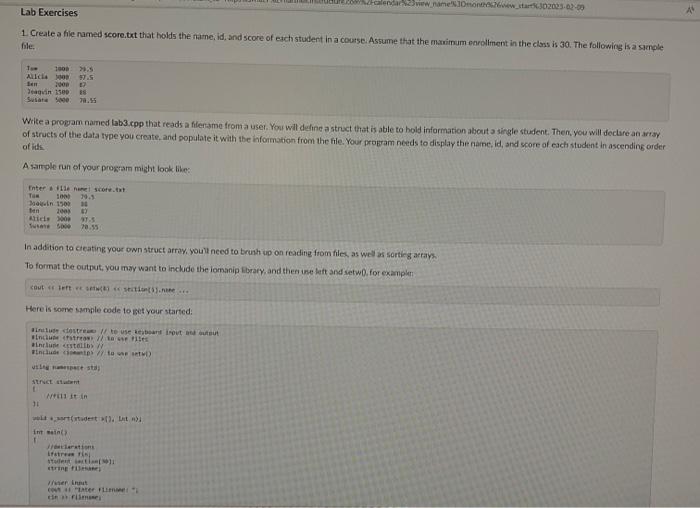 file: of structs of the data troe yeu crete, and | Chegg.com
