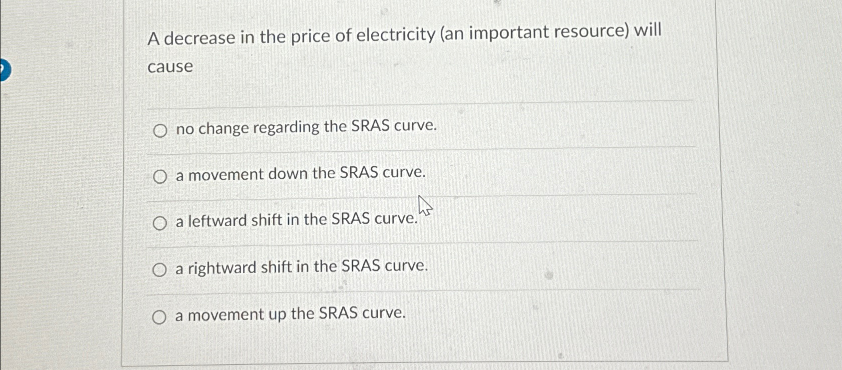 A decrease in the price of electricity (an important | Chegg.com