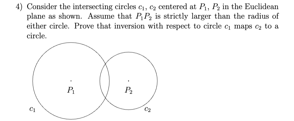 Consider the intersecting circles c1,c2 ﻿centered | Chegg.com