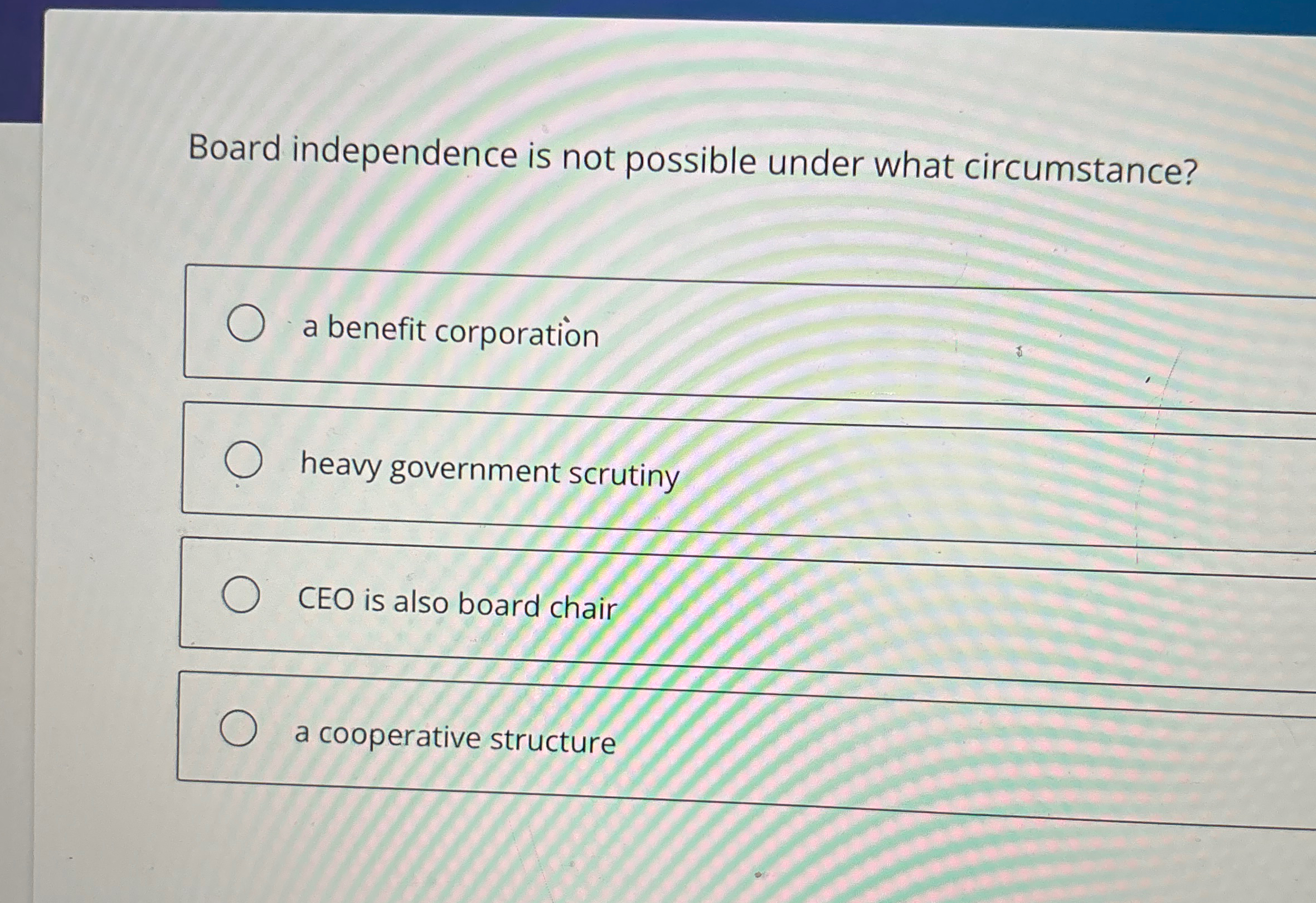Solved Board independence is not possible under what | Chegg.com