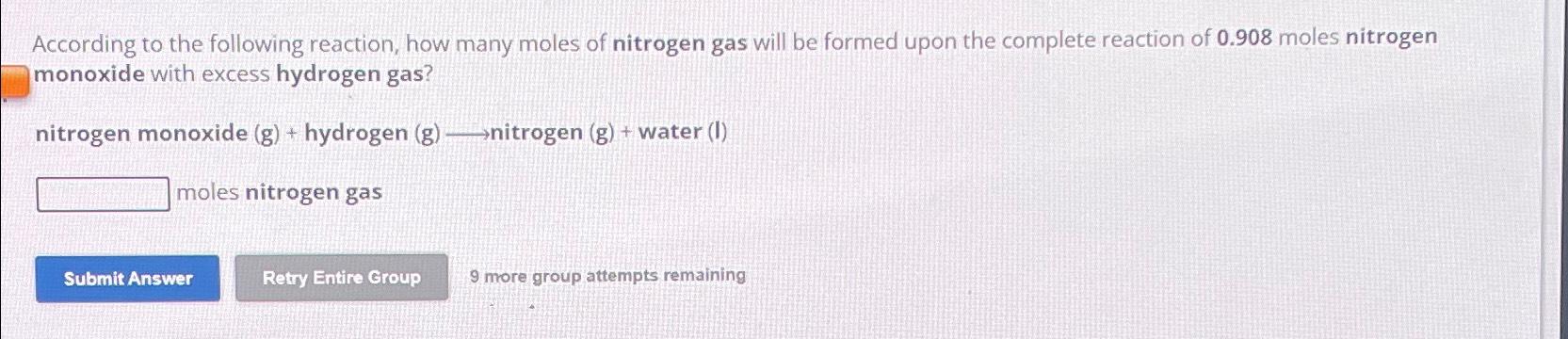 Solved According to the following reaction, how many moles | Chegg.com