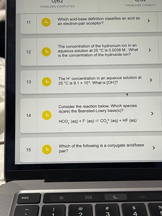 Solved The concentration of the hydronium ion in an aqueous | Chegg.com