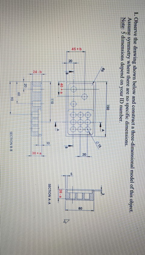 Solved 1. Observe the drawing shown below and construct a | Chegg.com