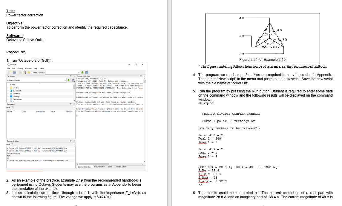 Solved Title:Power factor correctionObiective:To perform the | Chegg.com