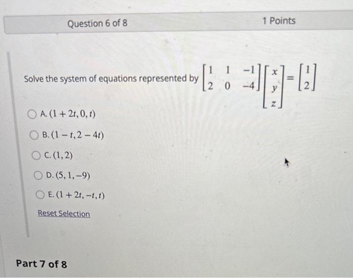 Solved Solve the system of equations represented by | Chegg.com