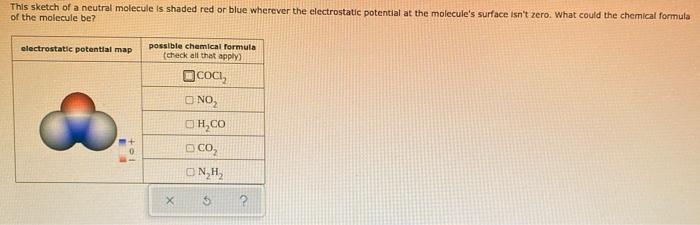 Solved This sketch of a neutral molecule is shaded red or | Chegg.com