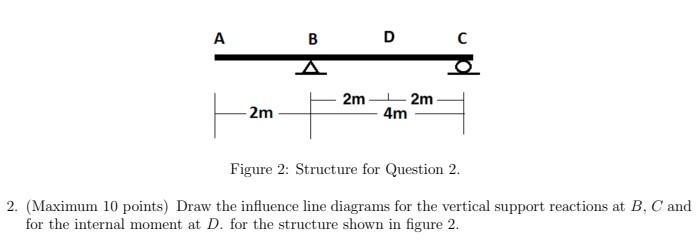 Solved Figure 2: Structure for Question 2. 2. (Maximum 10 | Chegg.com