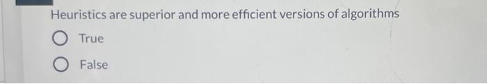 Solved Heuristics are superior and more efficient versions | Chegg.com