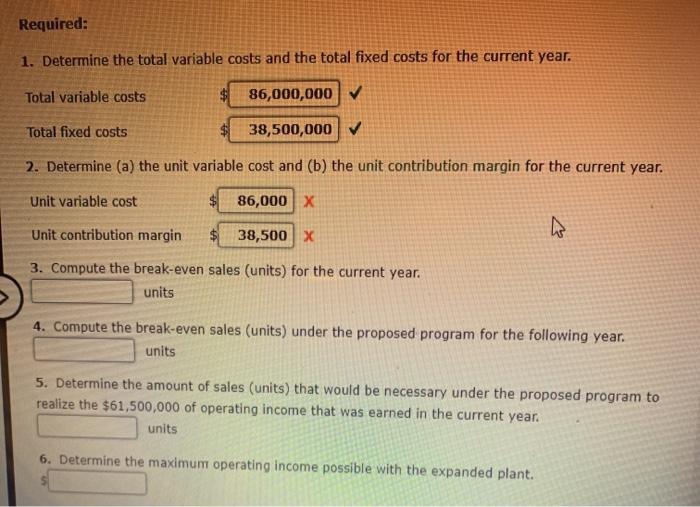Solved Break-Even Sales Under Present and Proposed | Chegg.com