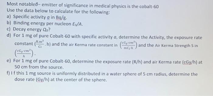 Solved Most notable6- emitter of significance in medical | Chegg.com