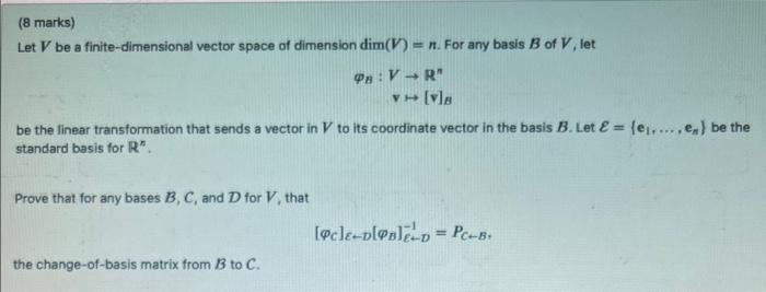 Solved Let V be a finite-dimensional vector space of | Chegg.com