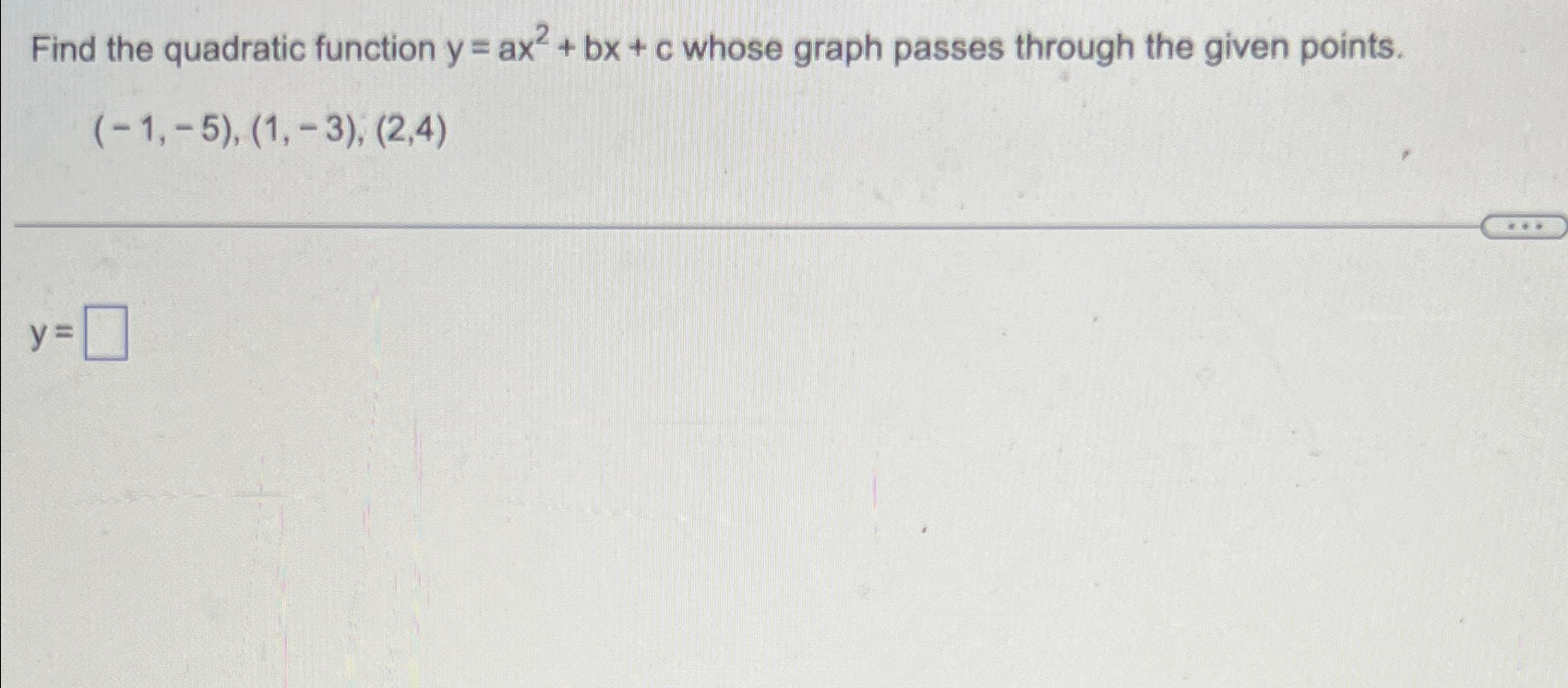 Solved Find the quadratic function y=ax2+bx+c ﻿whose graph | Chegg.com