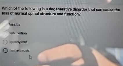 Solved Which of the following is a degenerative disorder | Chegg.com