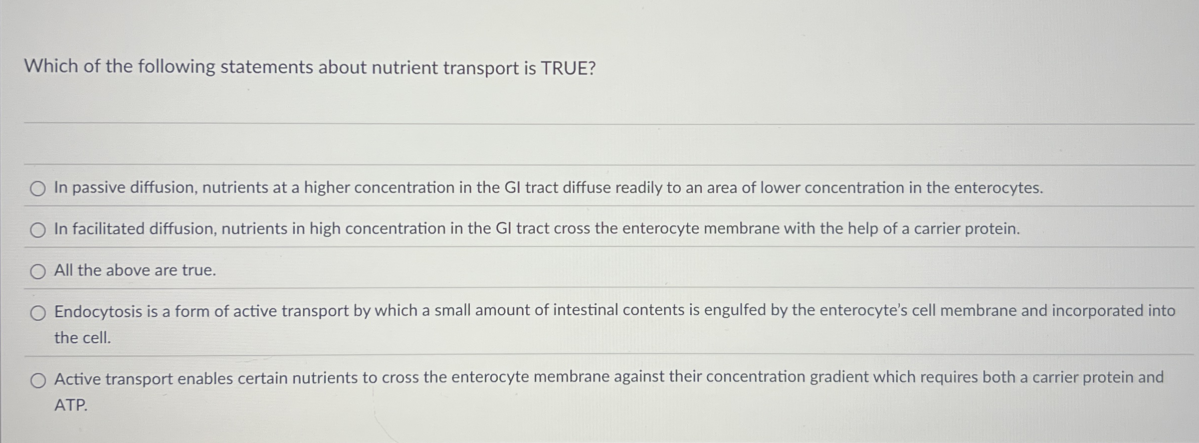 Solved Which of the following statements about nutrient | Chegg.com