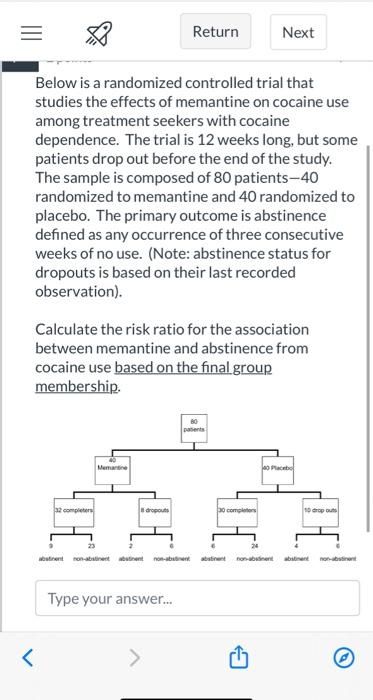 Solved Below is a randomized controlled trial that studies | Chegg.com