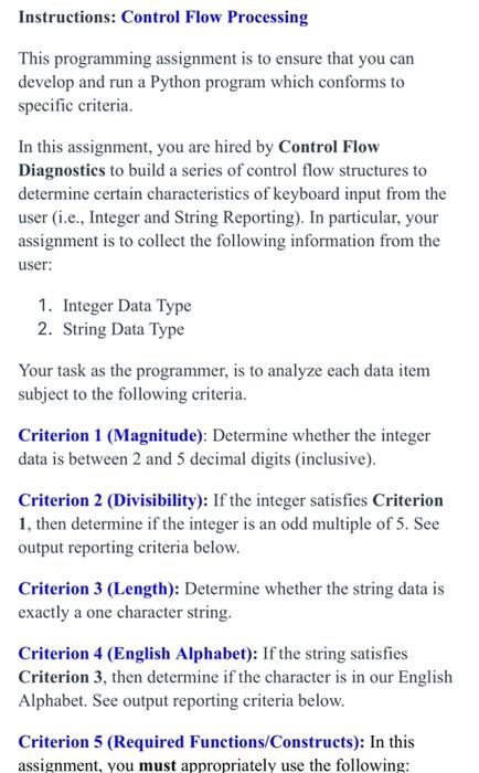 Solved Instructions: Control Flow Processing This | Chegg.com