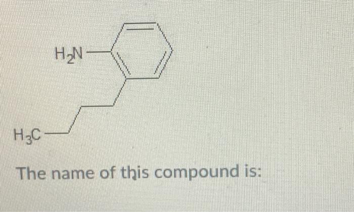 Solved HN H3C The name of this compound is: | Chegg.com