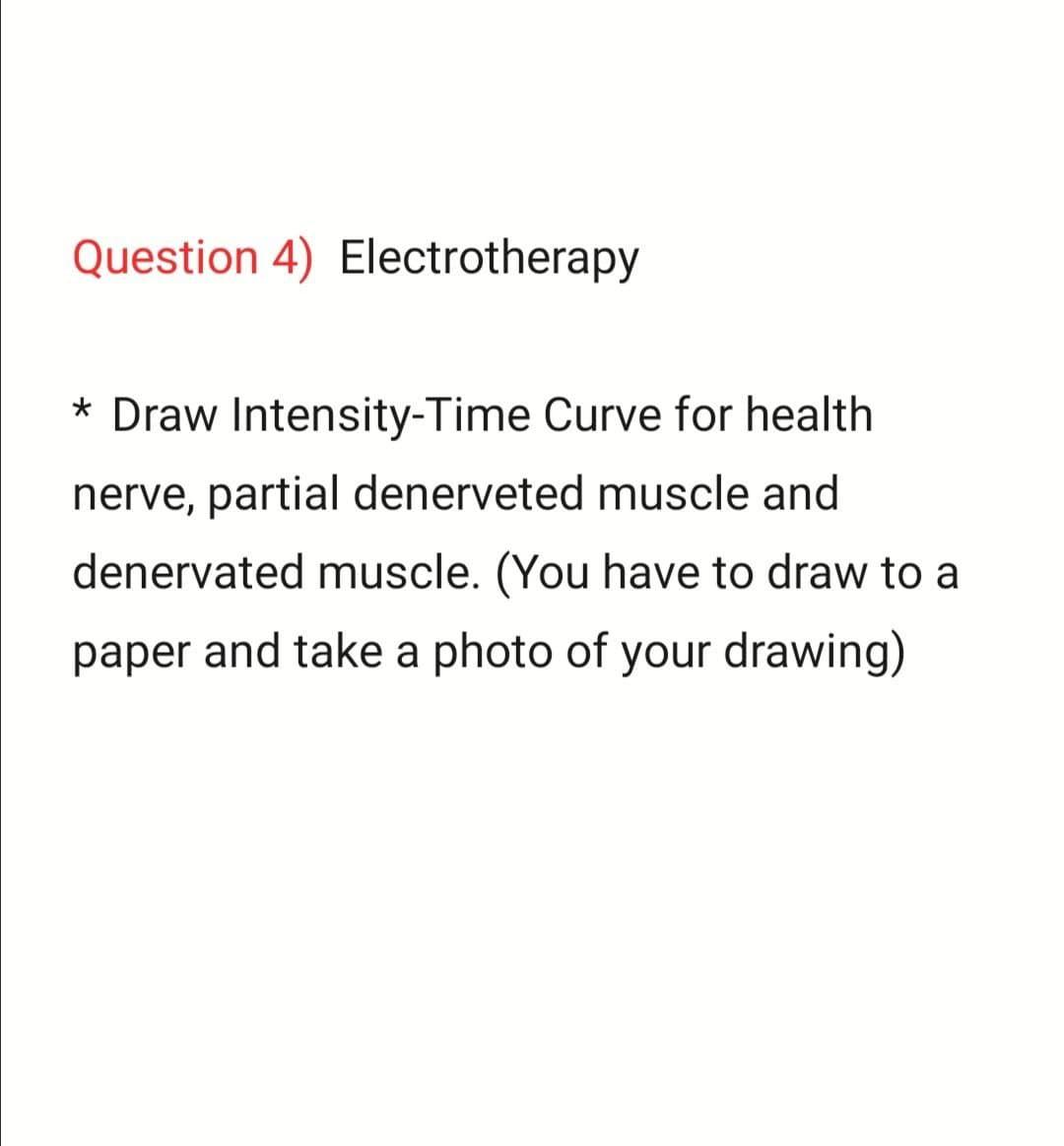 Solved Question 4) Electrotherapy * Draw Intensity-Time | Chegg.com