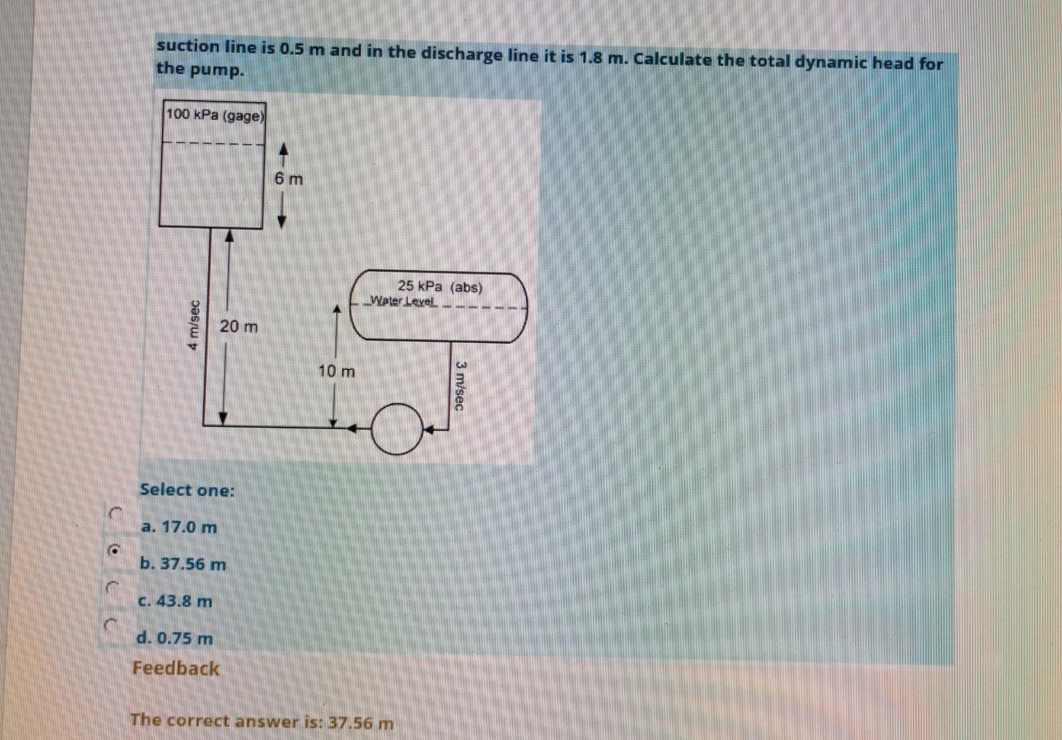 Solved suction line is 0.5 m and in the discharge line it is | Chegg.com
