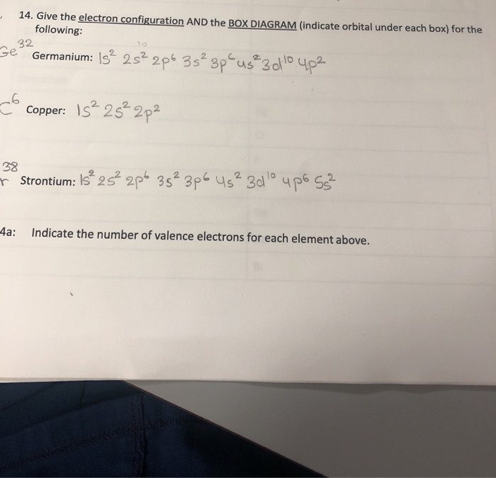 Solved 14. Give the electron configuration AND the BOX | Chegg.com