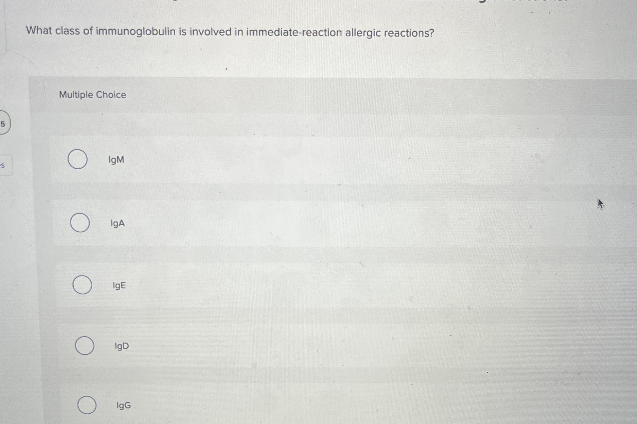 Solved What class of immunoglobulin is involved in | Chegg.com