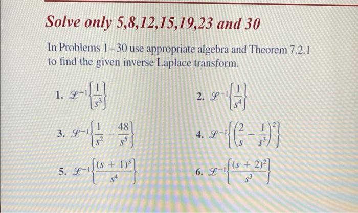 Solved In Problems 1−30 use appropriate algebra and Theorem | Chegg.com