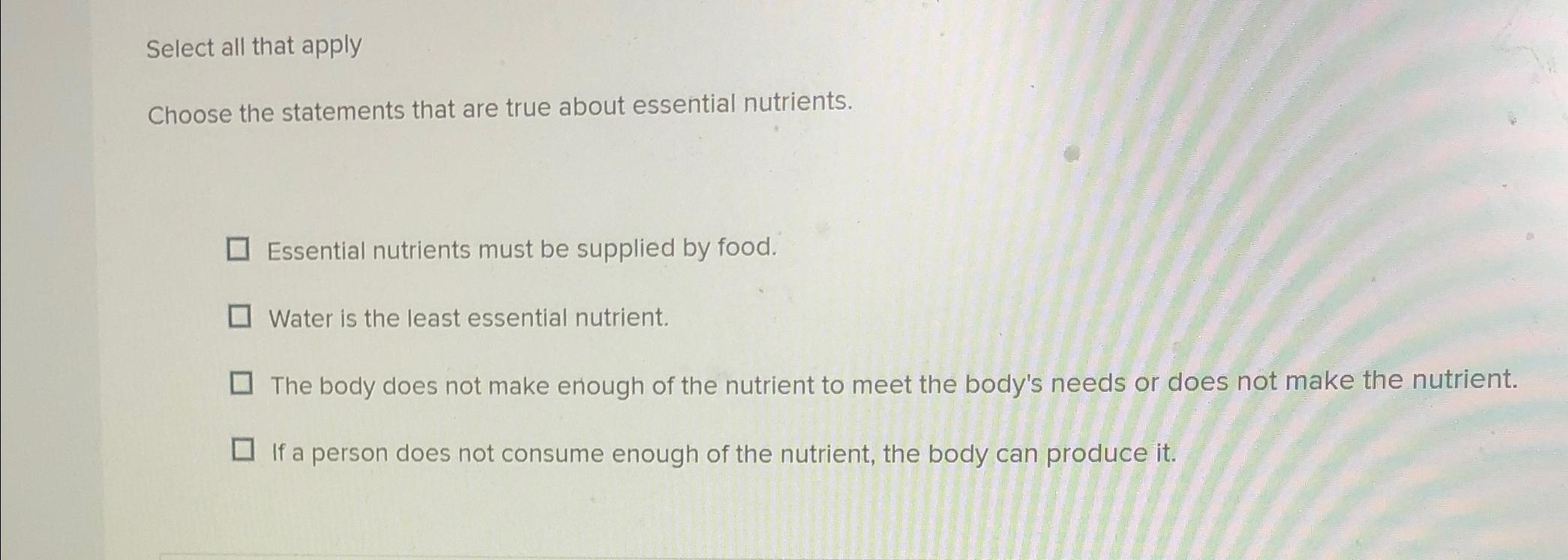 Solved Select all that applyChoose the statements that are | Chegg.com