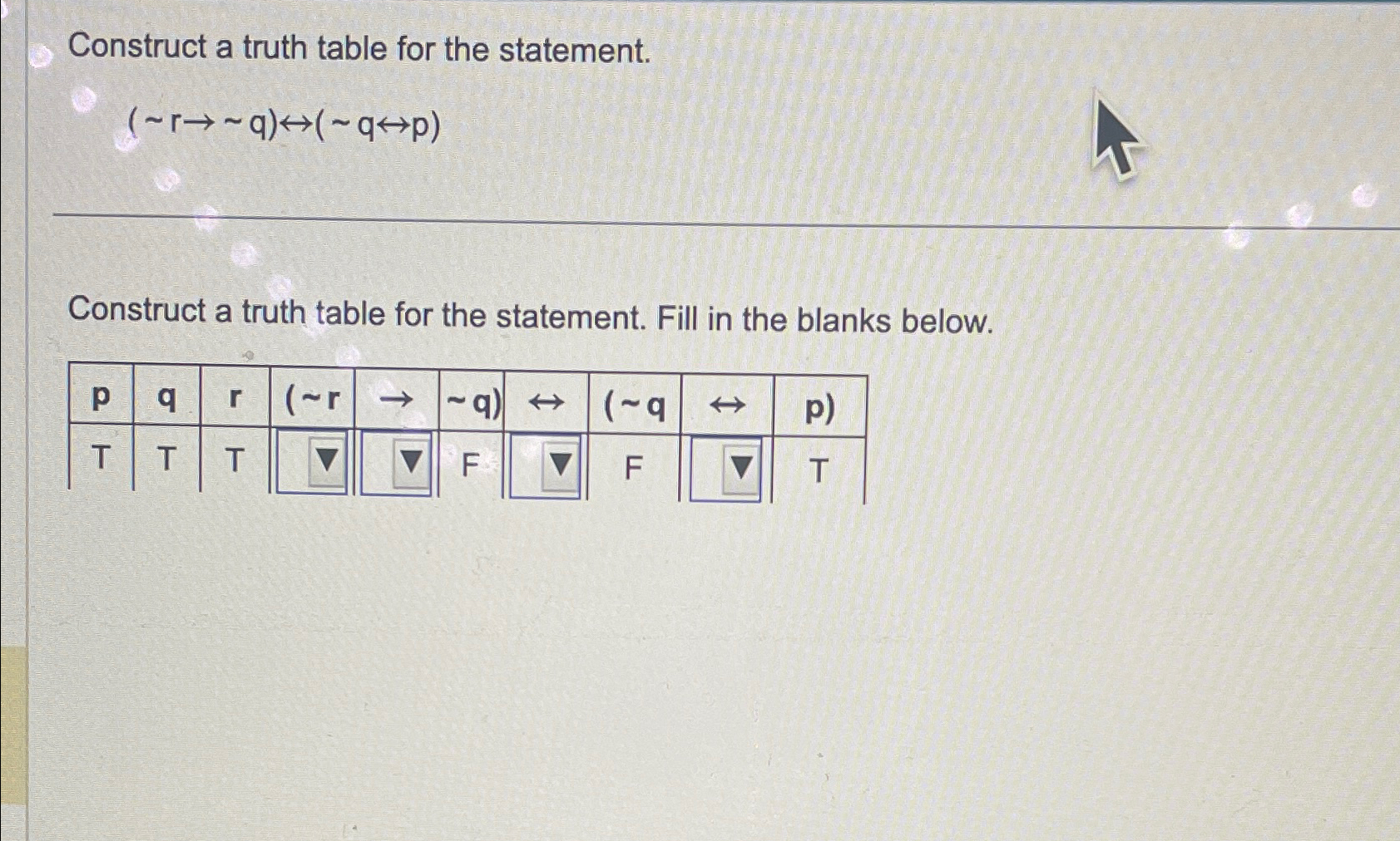 Solved Construct a truth table for the | Chegg.com
