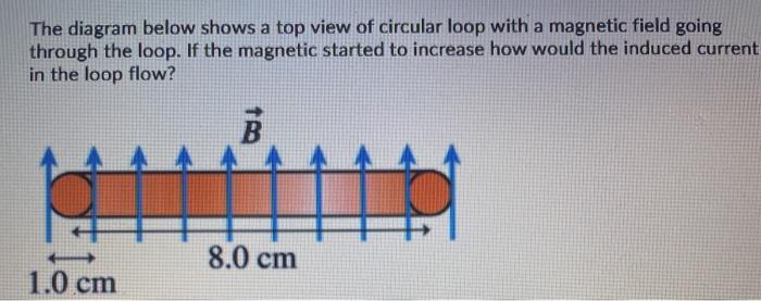 Solved The diagram below shows a top view of circular loop | Chegg.com