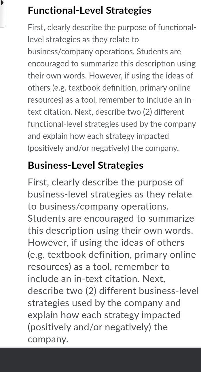 Solved Functional-Level Strategies First, clearly describe | Chegg.com