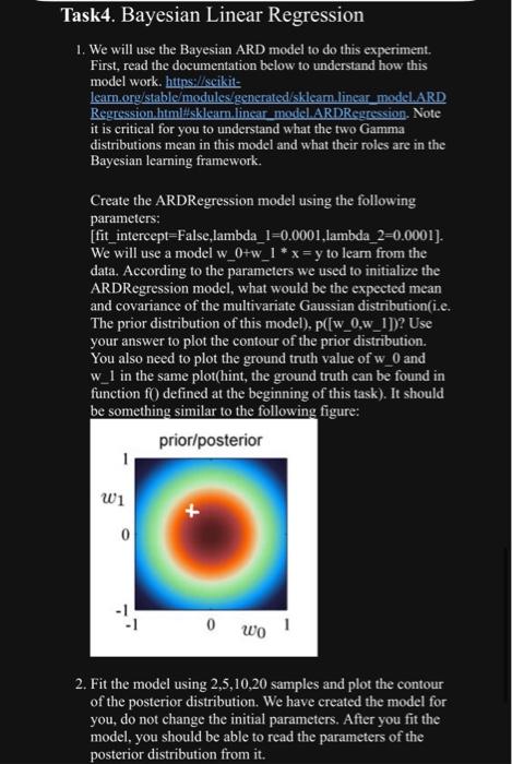 Solved Lask4 Bayesian Linear Regression 1 We Will Use The