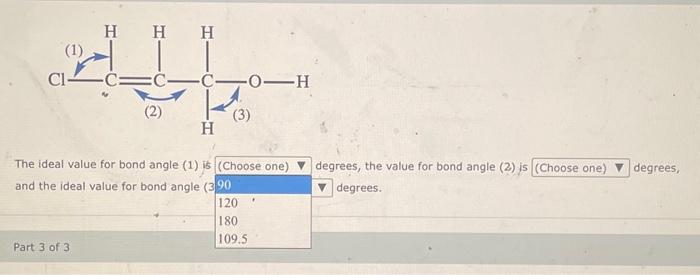 Solved Predict the ideal bond angle for the marked angles in | Chegg.com
