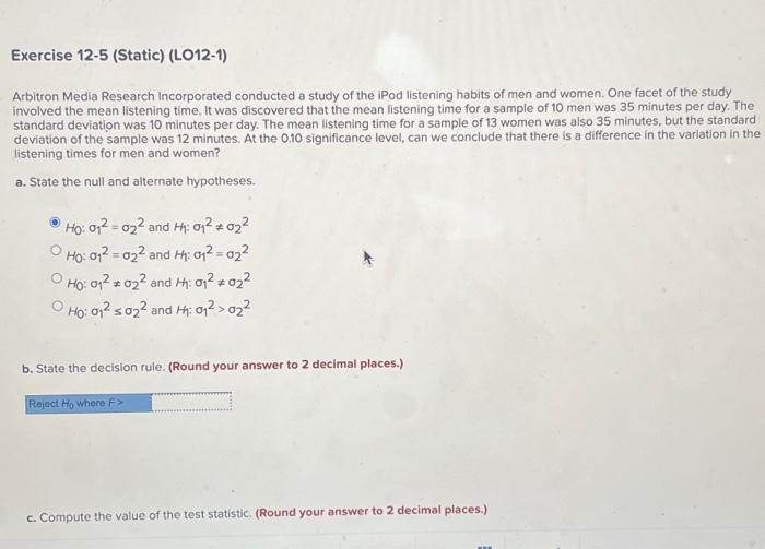 Solved Arbitron Media Research Incorporated conducted a | Chegg.com