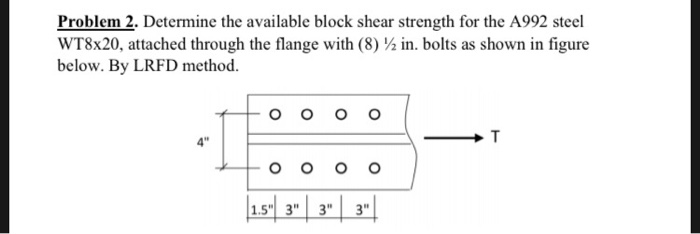 Solved Determine the available block shear strength for the | Chegg.com