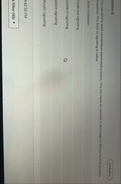 Solved estion 6rins can bind to actin | Chegg.com