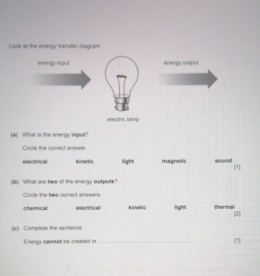 Solved Look at the energy transfer diagram energy input | Chegg.com