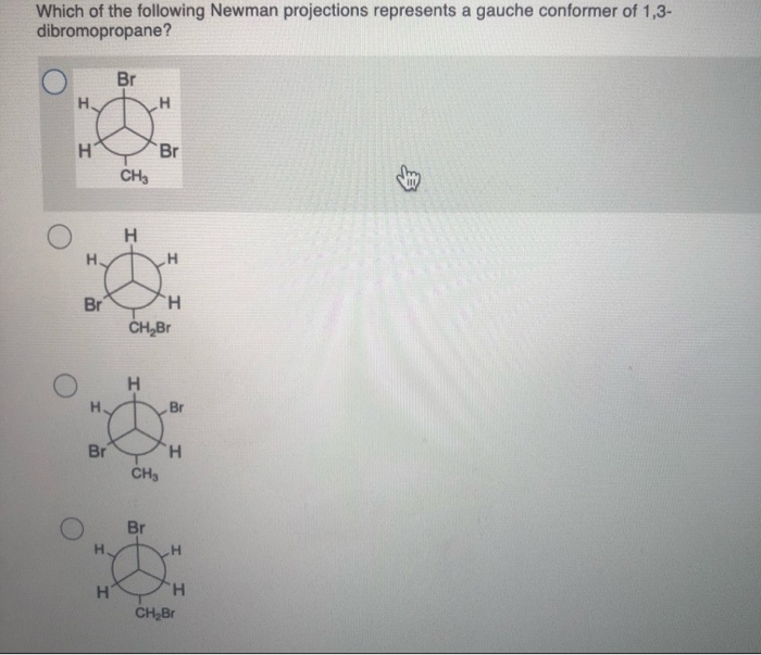 Solved Which of the following Newman projections represents | Chegg.com