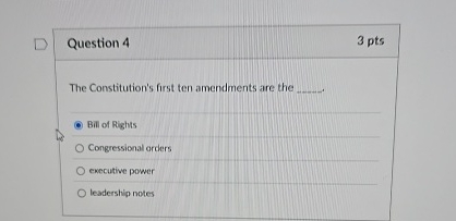 Solved Question 43 ﻿ptsThe Constitution's first ten | Chegg.com