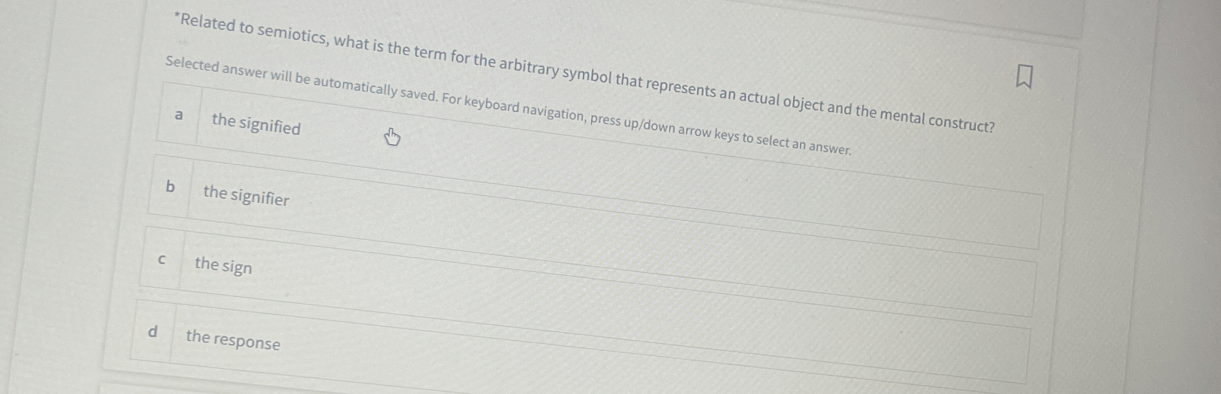 Solved *Related to semiotics, what is the term for the | Chegg.com