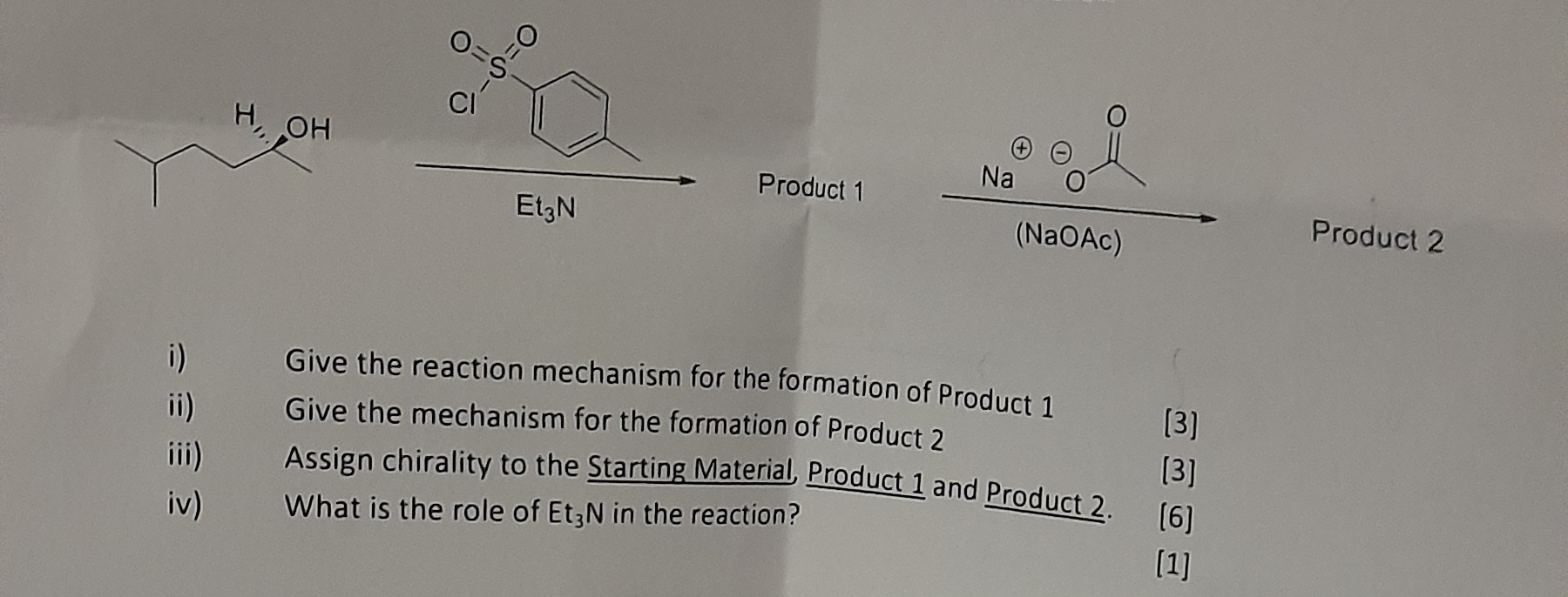 Solved Product 1Product 2i) ﻿Give the reaction mechanism for | Chegg.com