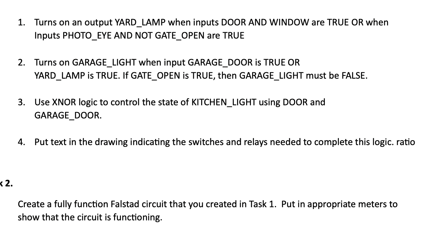 Solved Using Falstad Create a fully function circuit Put in | Chegg.com