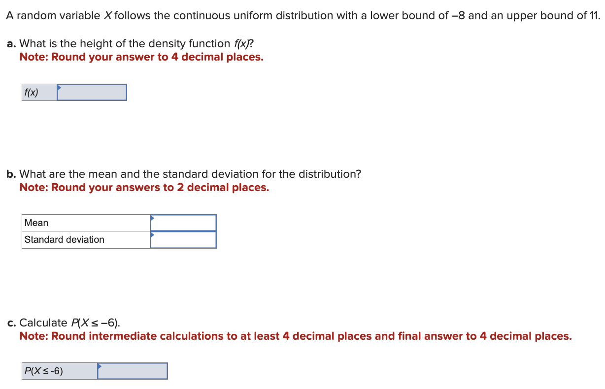 Solved A random variable x ﻿follows the continuous uniform | Chegg.com