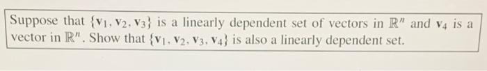 Solved Suppose that v1, v2, v3 is a linearly depent set of | Chegg.com