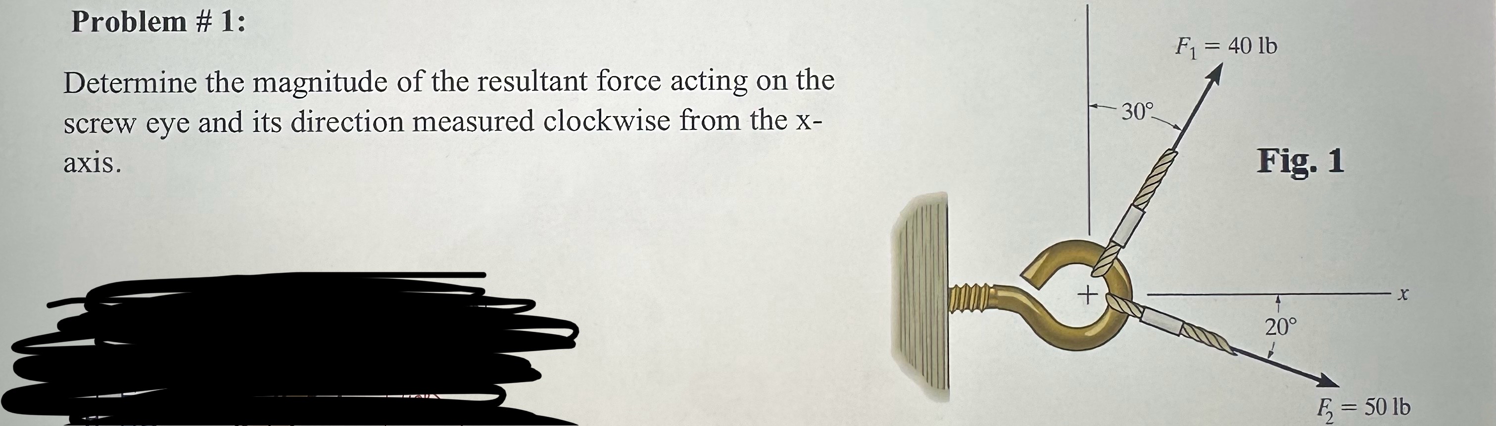 Solved Problem # 1:Determine the magnitude of the resultant | Chegg.com