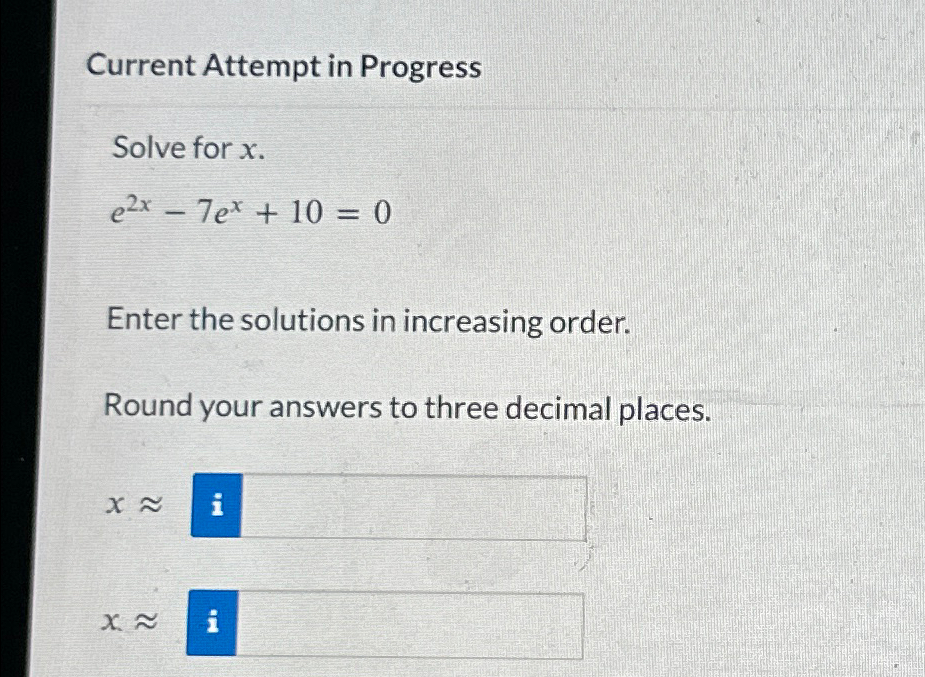 Solved Current Attempt in ProgressSolve for | Chegg.com
